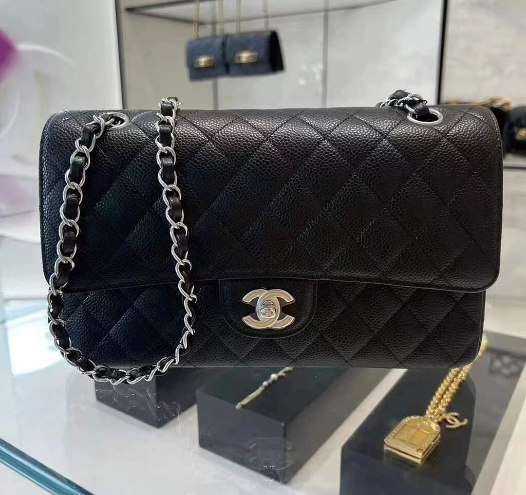 【出售】Chanel CF 中号 黑银荔枝牛皮 - 二手市场 - Niwenn