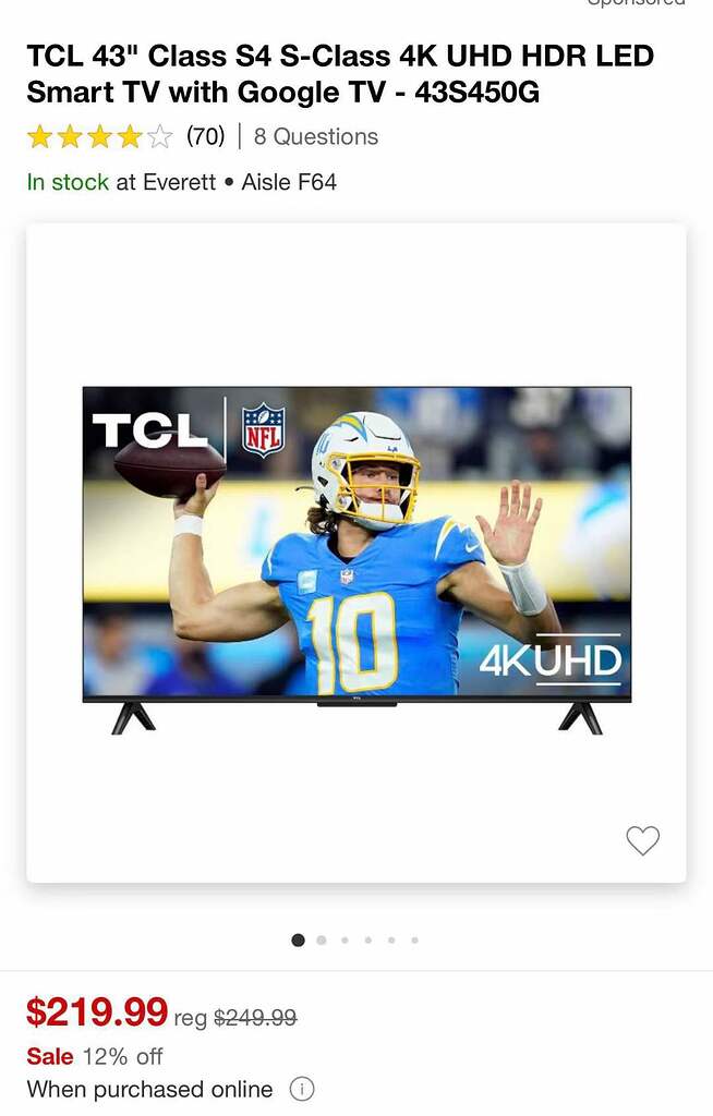 出一台43寸tcl 4k电视 - 二手市场 - Niwenn