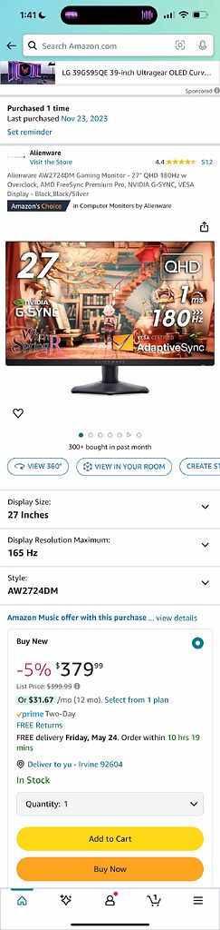 出售外星人高刷显示器 - 二手市场 - Niwenn